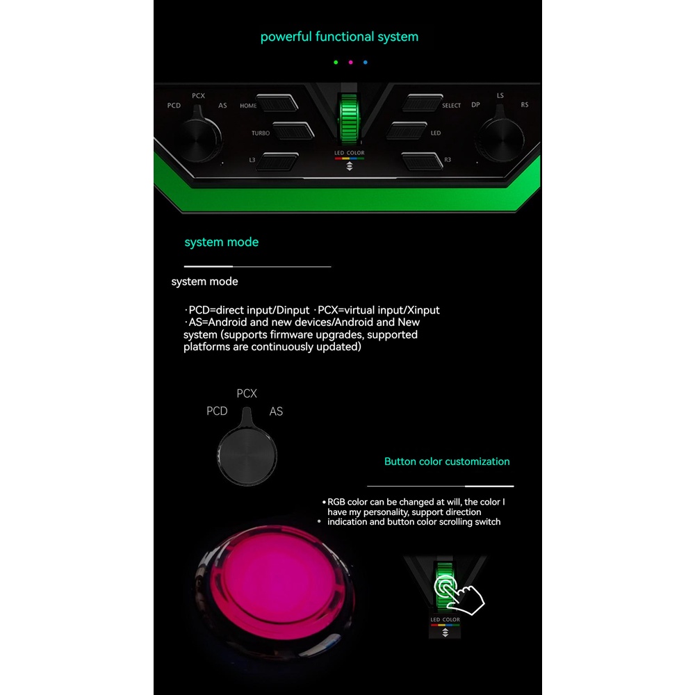 Qanba Quanba Q8 จอยสติ๊กเล่นเกม RGB U4JA แบบเงียบ ปรับแต่งสีได้ ...