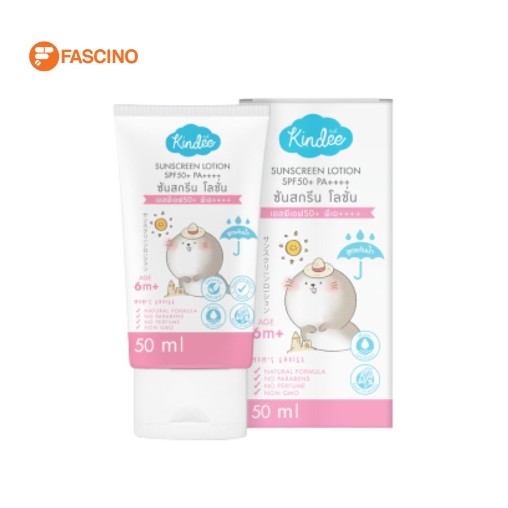KINDEE Sunscreen Lotion SPF50+ PA++++ โลชันกันแดด สูตรกันน้ำ (50ml ...