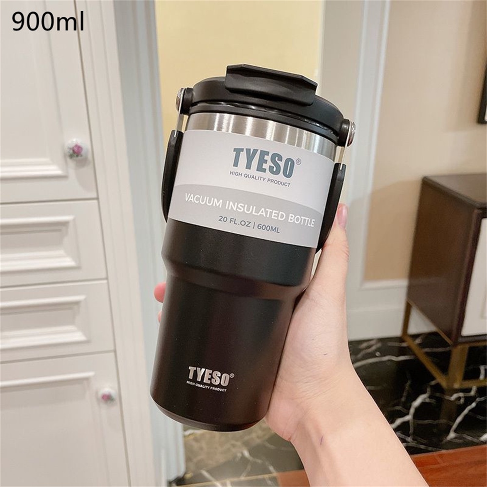 Cute Baby Tyeso แก้วเก็บความเย็น 900ml-750ml (มีหูหิ้ว) แก้วน้ำสแตนเลส 304 แก้วเก็บอุณหภูมิร้อน ...