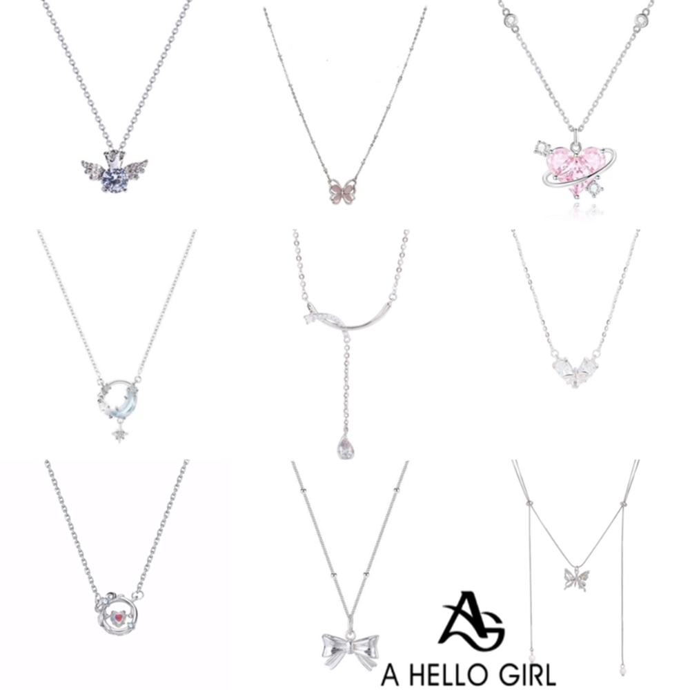 A Hello Girl สร้อยคอโซ่ จี้ผีเสื้อ ประดับพู่ ระดับไฮเอนด์ สําหรับ