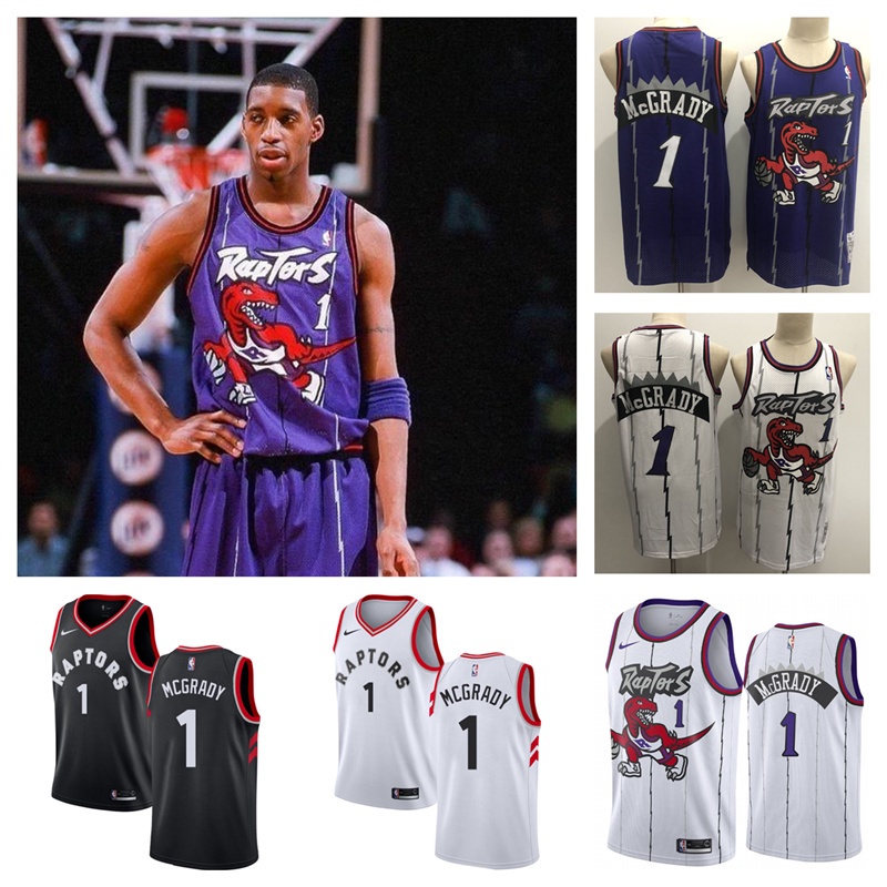 Toronto Raptors #1 Tracy McGrady เสื้อบาสเก็ตบอลชายสั้น -เสื้อยืดกีฬา ...