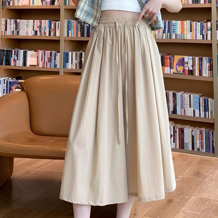 ผู ้ หญิงเวอร ์ ชั ่ นเกาหลี A-Line Culottes ฤดูร ้ อนความยาวกลางเอวสูง ...