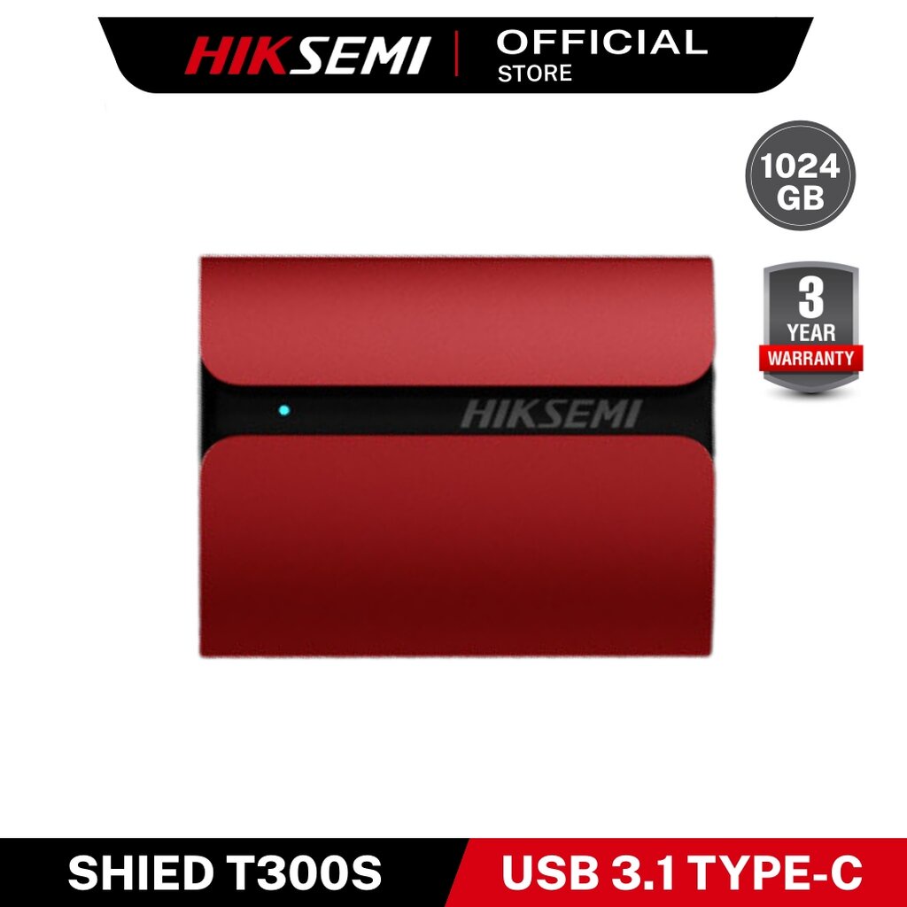 HIKSEMI PORTABLE SHIELD SSD T300S 1TB INCENDIO EXTERNAL STORAGE ...