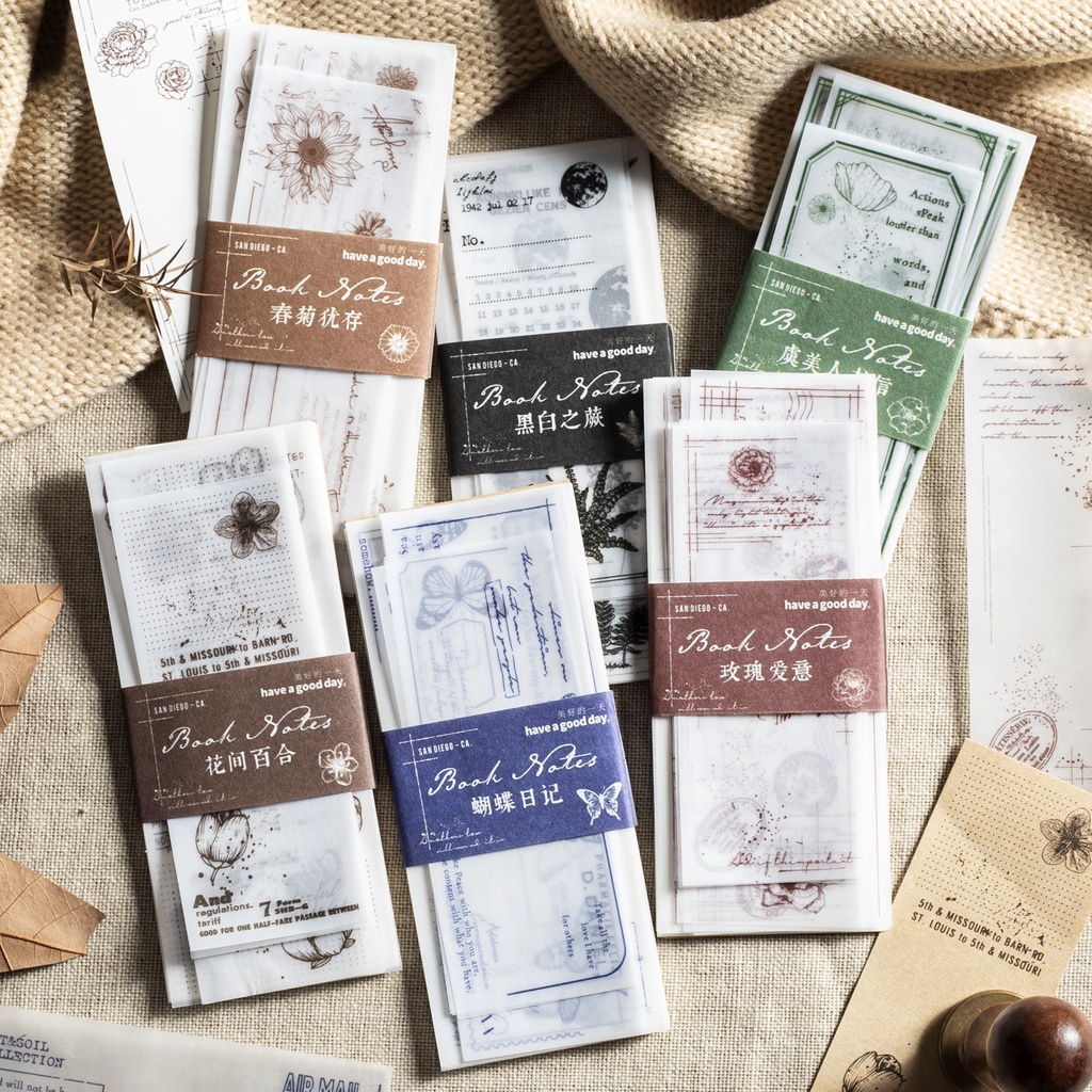 Enwei [One Paper Booknote Series] กระดาษโน้ตมีกาว สไตล์วินเทจ หลายแบบ ...