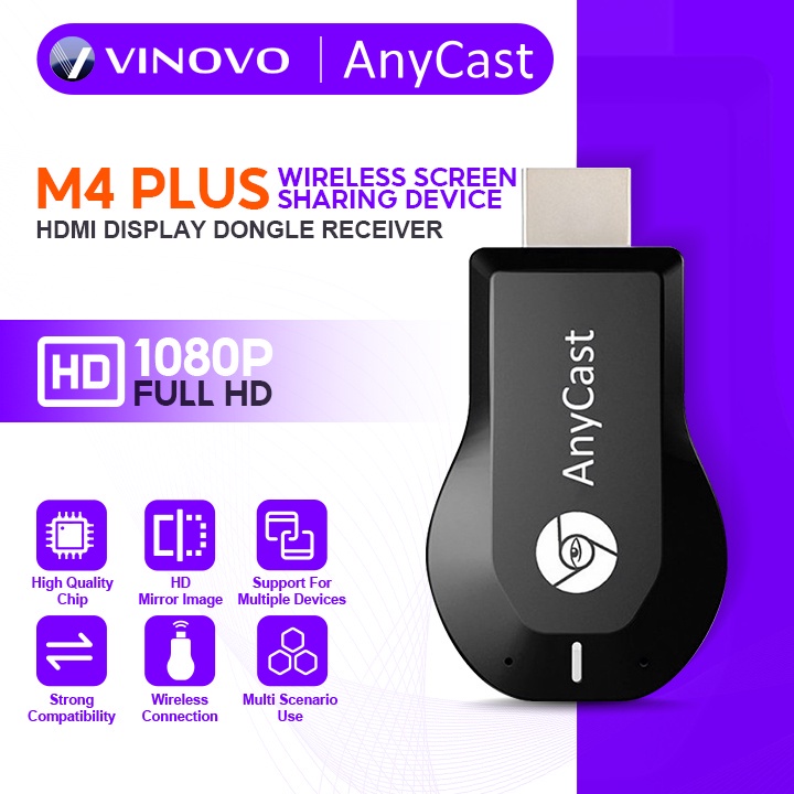 Anycast MiraCast M4 Plus 1080P WIFI HDMI ดองเกิลรับสัญญาณ แมลงปอ ...
