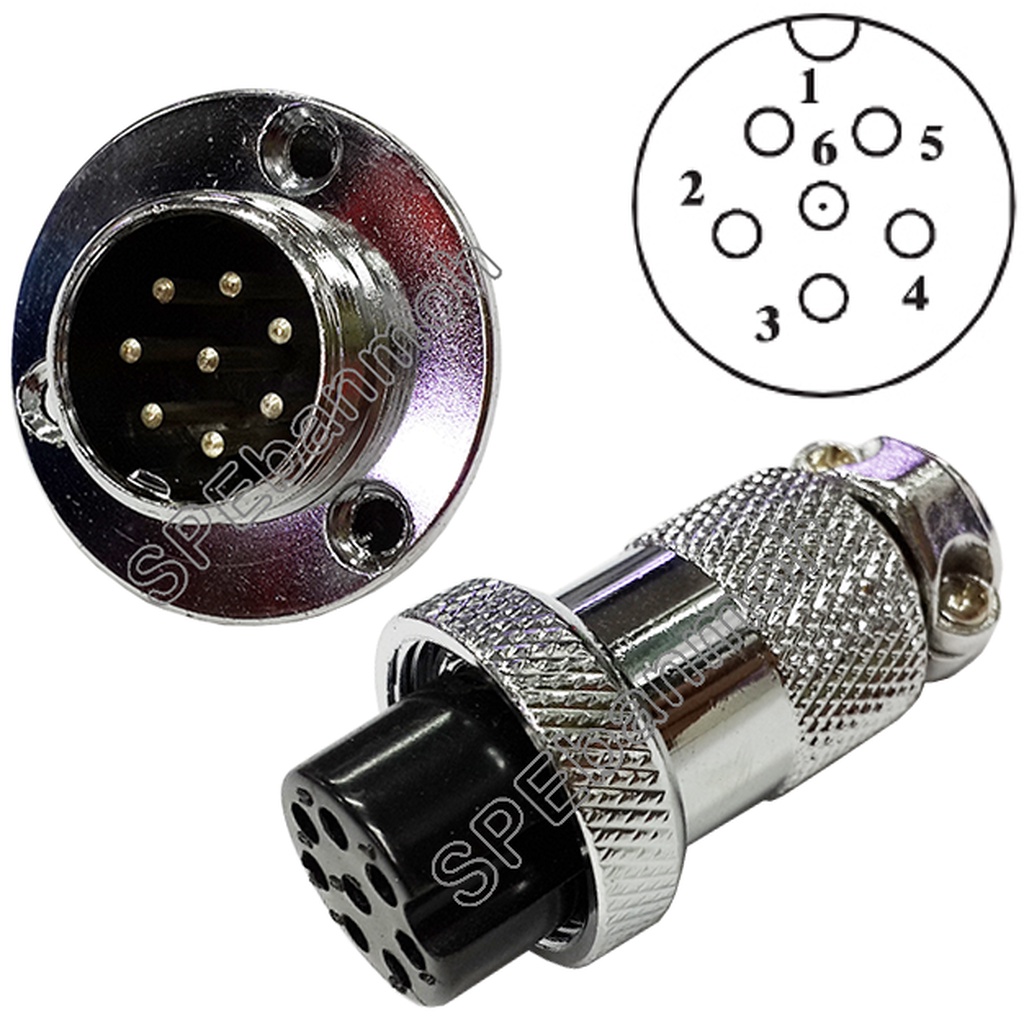 ปลั๊กเหล็ก 6 Pin ต่อสาย PL20-06 ขนาด 20มิล | Shopee Thailand