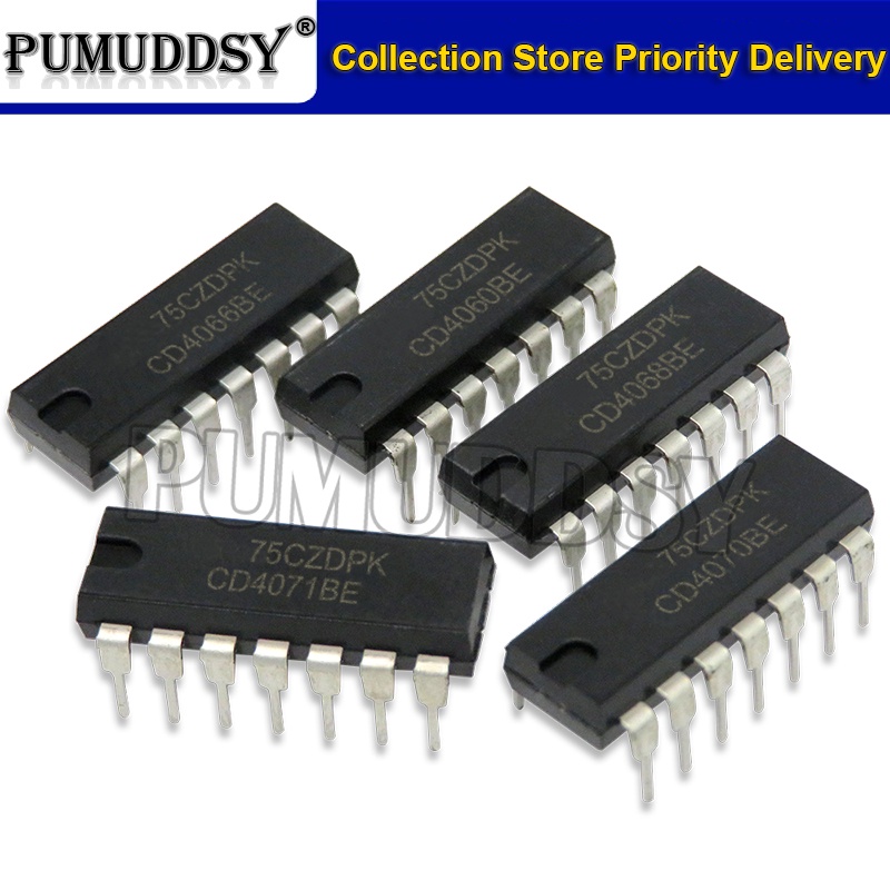 ((10 ชิ้น) ใหม่ ชิปวงจรรวม 100% CD4066BE DIP CD4066 CD4068 CD4060 CD4069 CD4069UBE 4066 4068 ...