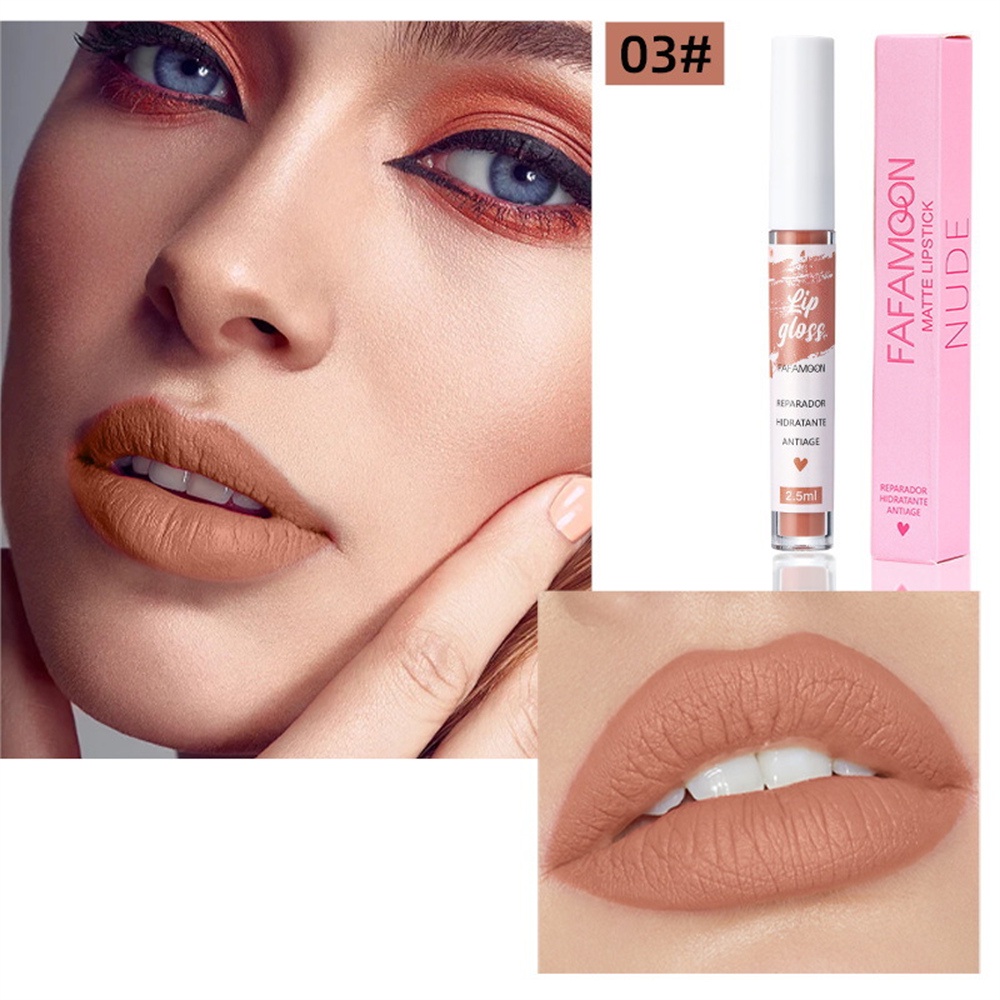 Fafamoon Non-stick Cup Lip Glaze Matte Fog Surface Liquid ลิปกลอสไม่ซีด ...