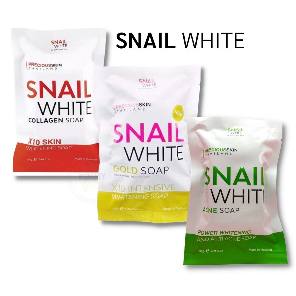 Precious Skin Snail White Body Soap 70g. สบู่สเนลไวท์ บอดี้ โกลด์ โซป 3 ...