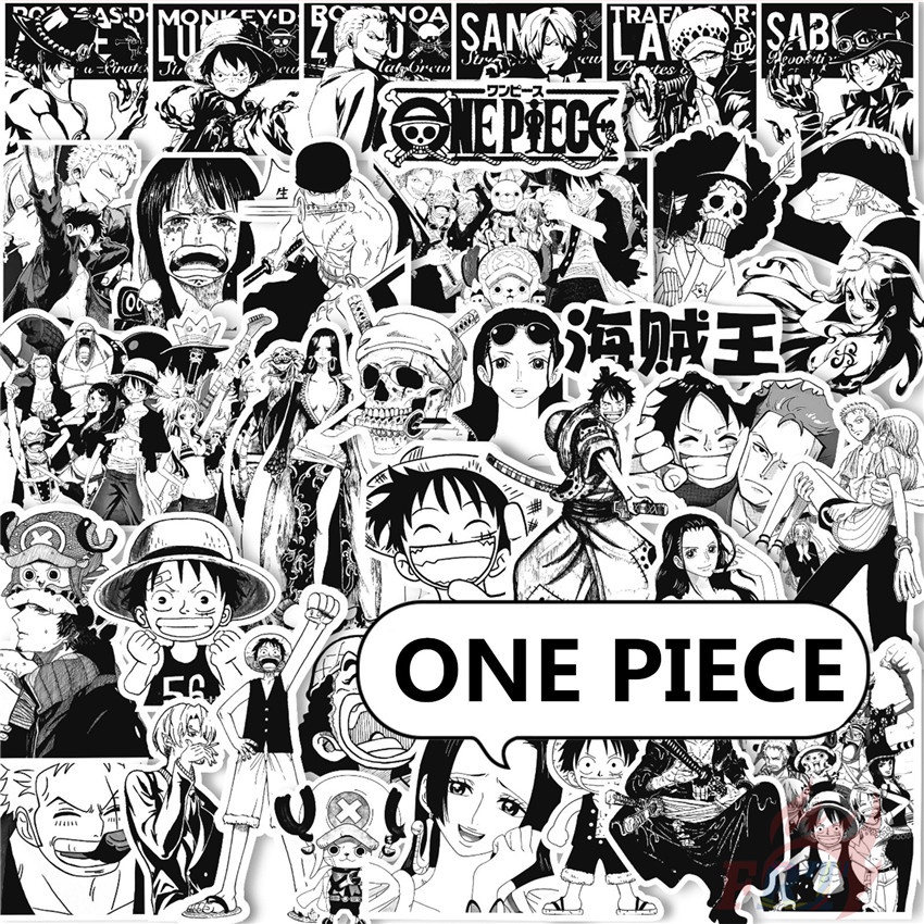 Classical Black & White . ONE PIECE Series 01 Stickers 60Pcs/Set DIY ...