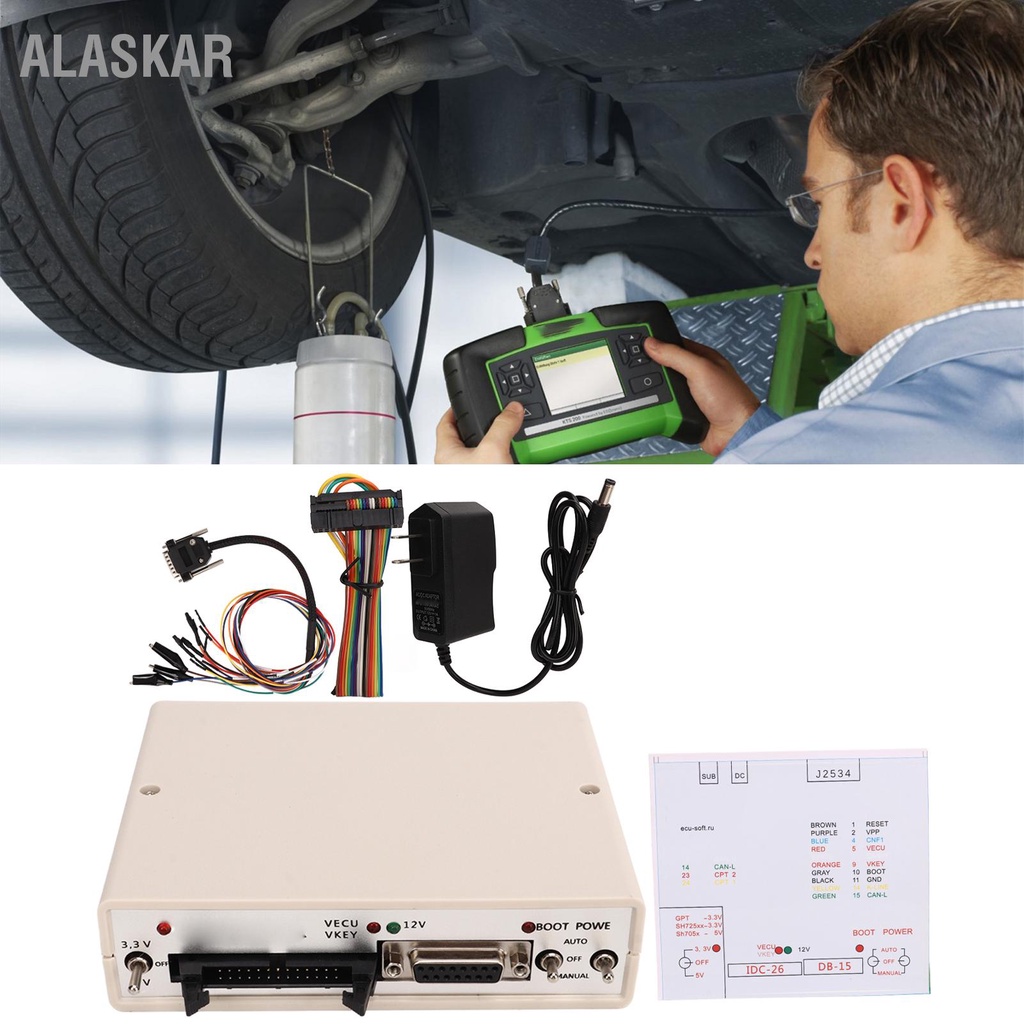 ALASKAR ECU Power Box Flash พร้อมอะแดปเตอร์เต็ม 100 ถึง 240V 3 สวิตช์ ...