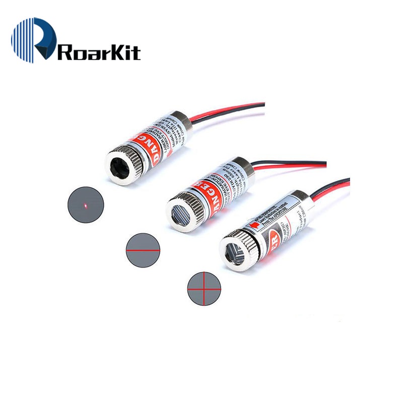 650nm 5mW Red Point Line Cross โมดูลเลเซอร์หัวเลนส์แก้วโฟกัสปรับเลเซอร์ ...