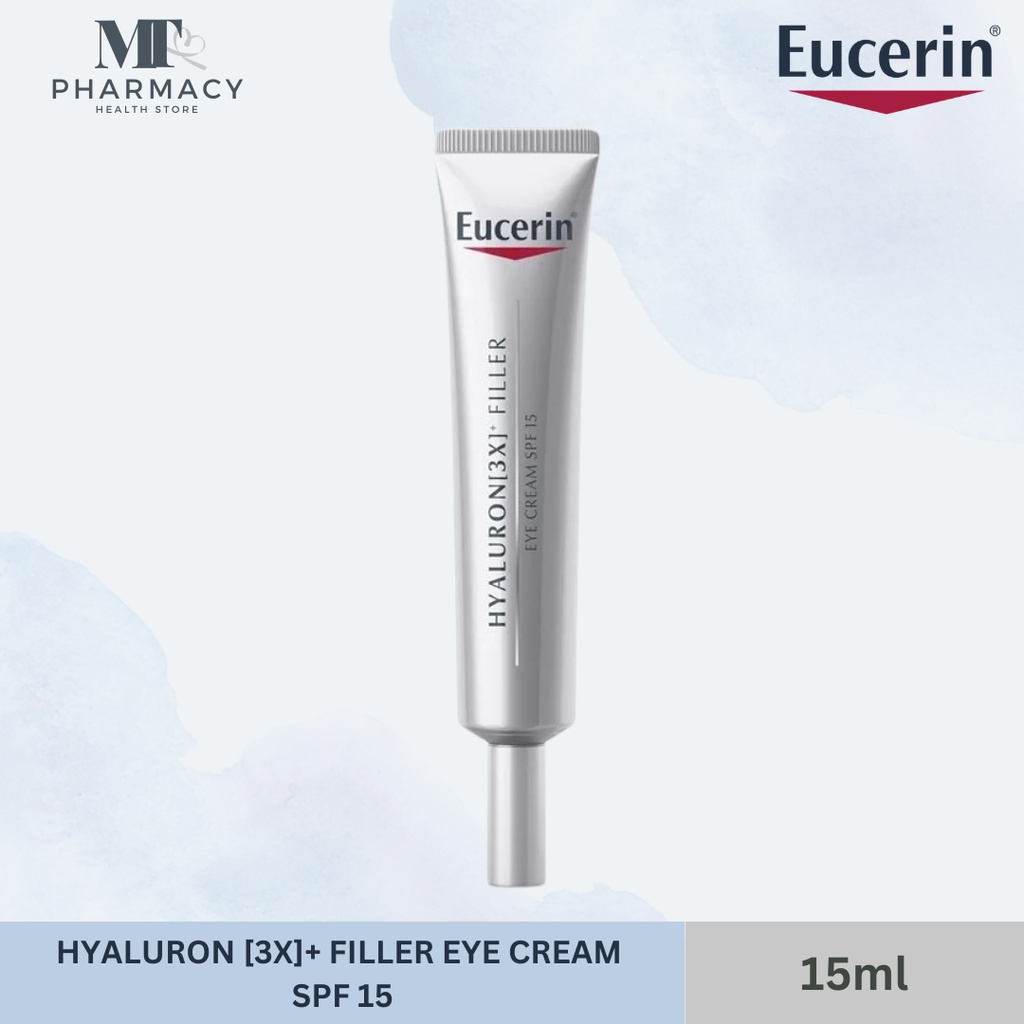 Eucerin HYALURON [3X]+ FILLER EYE CREAM SPF 15 ยูเซอริน ไฮยาลูรอน ฟิลเลอร์ อายครีม ช่วยลดเลือน ...