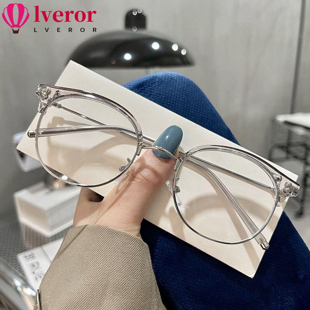 Lveror กรอบแว่นตาออปติคอล แฟชั่น ครึ่งกรอบ ใส ป้องกันแสงสีฟ้า | Shopee Thailand