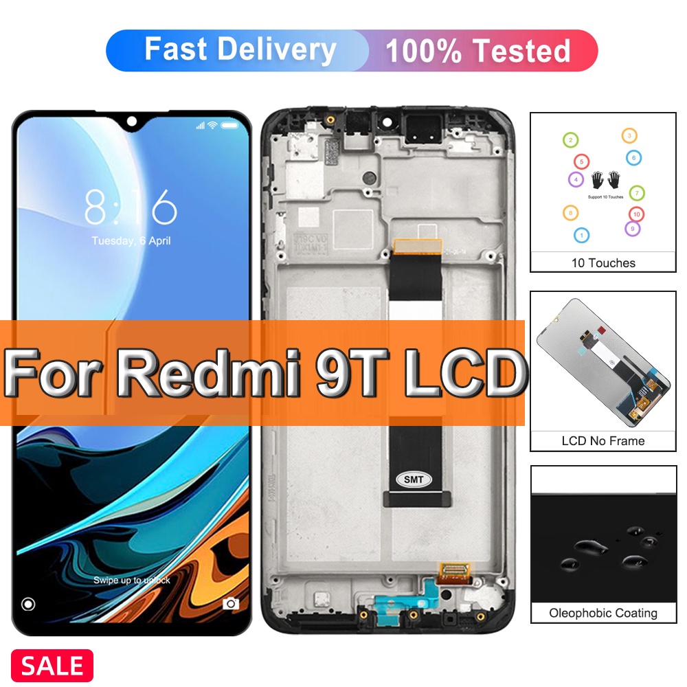อะไหล่หน้าจอสัมผัส LCD 6.53 นิ้ว สําหรับ Xiaomi Redmi 9T Redmi9T J19S ...