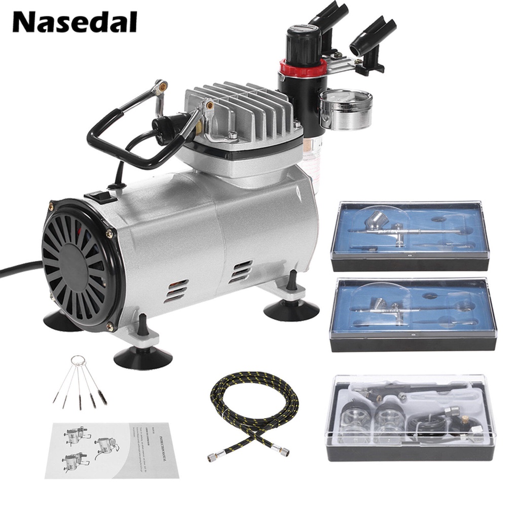 Professional 3pcs Dual Action Airbrush with Air Compressor Kit for Art ...