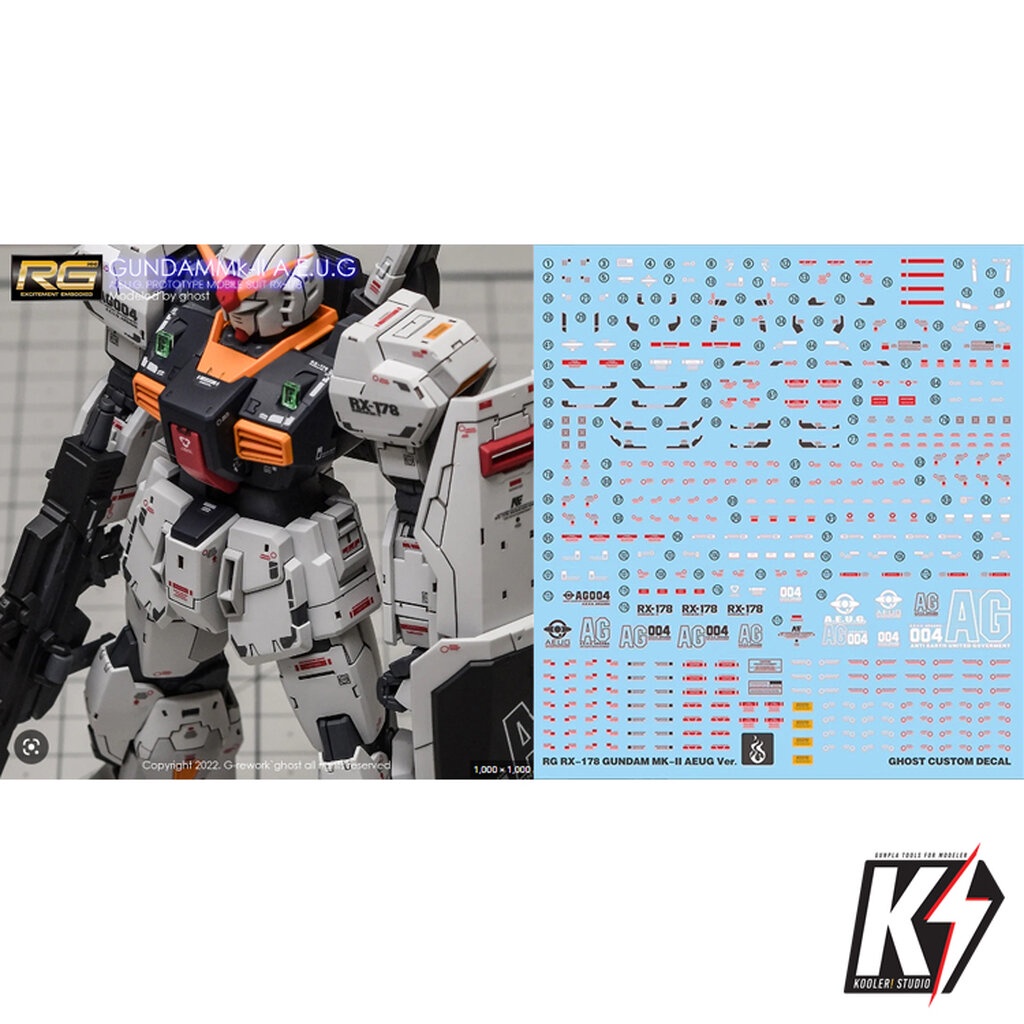 Waterdecal CG RG RX-178 Gundam MK-II AEUG Ver. #ดีคอลน้ำสำหรับติดกันพลา กันดั้ม Gundam พลาสติก ...