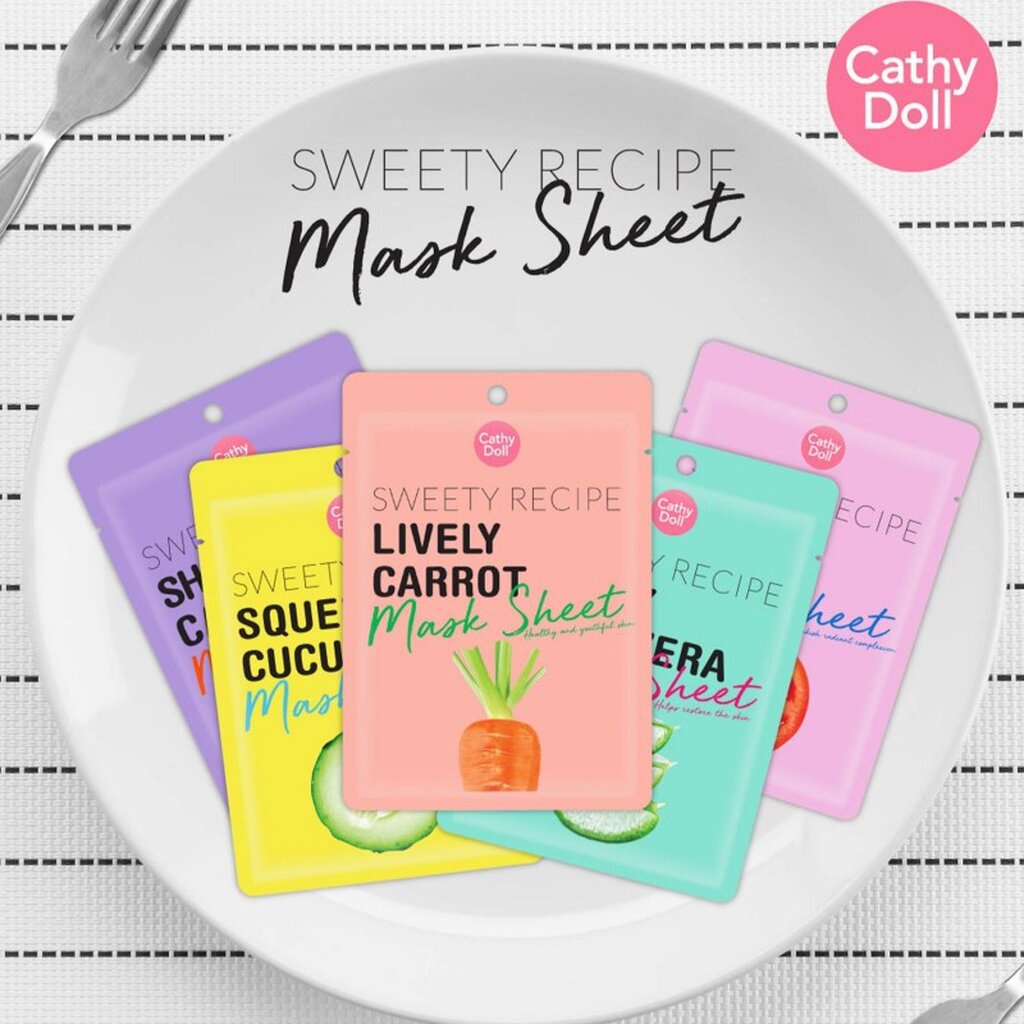 (10แผ่น/กล่อง) Cathy Doll Sweety Recipe Mask Sheet 25g ผลิตภัณฑ์พอก และ ...