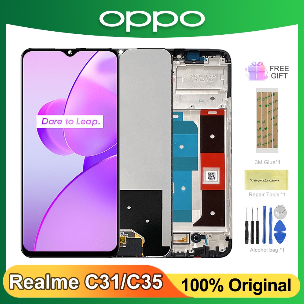 อะไหล่หน้าจอสัมผัสดิจิทัล LCD แบบเปลี่ยน สําหรับ OPPO Realme C35 ...