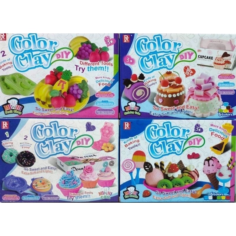 Color Clay DIY ชุดแป้งโดว์พร้อมอุปกรณ์ คละแบบ ของเล่นเด็ก เสริมพัฒนาการ ...