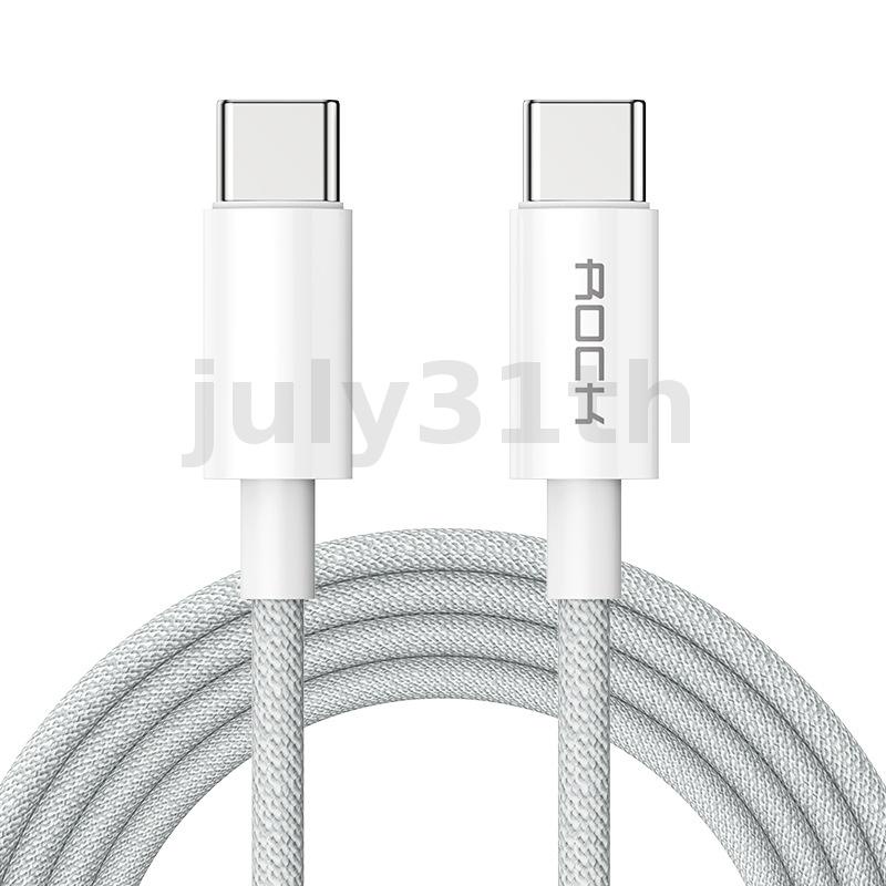 Rock R6 PD100W สายเคเบิล Type-C เป็น Type-C PD QC4+ ยาว 1 ม. 2 ม. ชาร์จเร็ว | Shopee Thailand