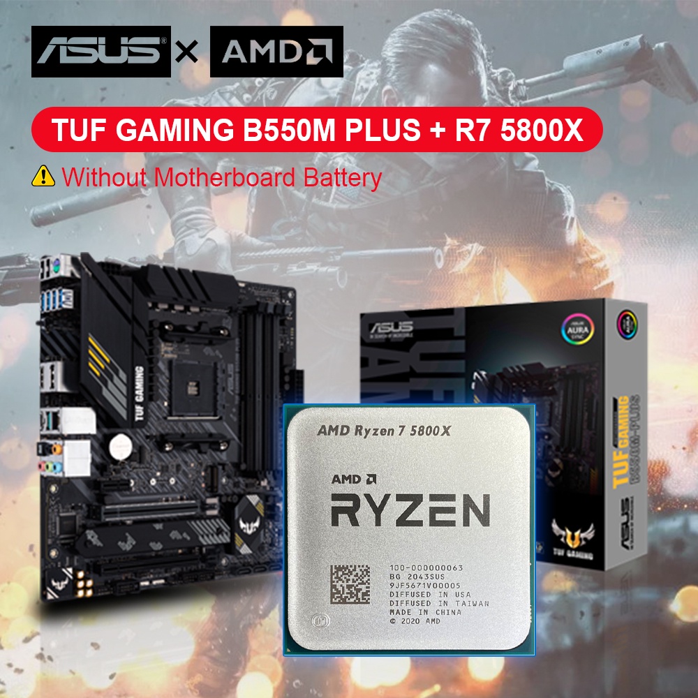 ใหม่ เมนบอร์ดคอมพิวเตอร์ AMD Ryzen 7 5800X R7 5800X CPU และ ASUS TUF Gaming B550M PLUS Gen Ryzen ...