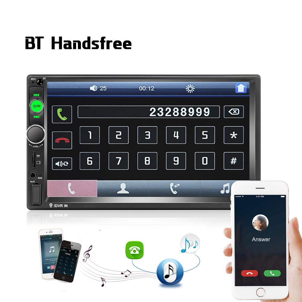 2 Din Car Radio Stereo 7 INCH HD Touch Screen Multimedia Player BT ...
