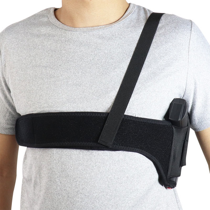 Left / Right Hand Tactical Pistol Armpit Chest Holster Belly Waist Band ...