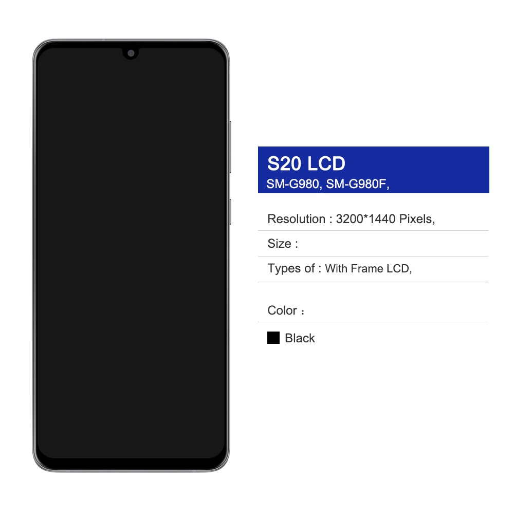 Amoled TFT S20 หน้าจอสัมผัส LCD 4G พร้อมกรอบ สําหรับ SAMSUNG Galaxy S20 SM-G980F DS G980 ...