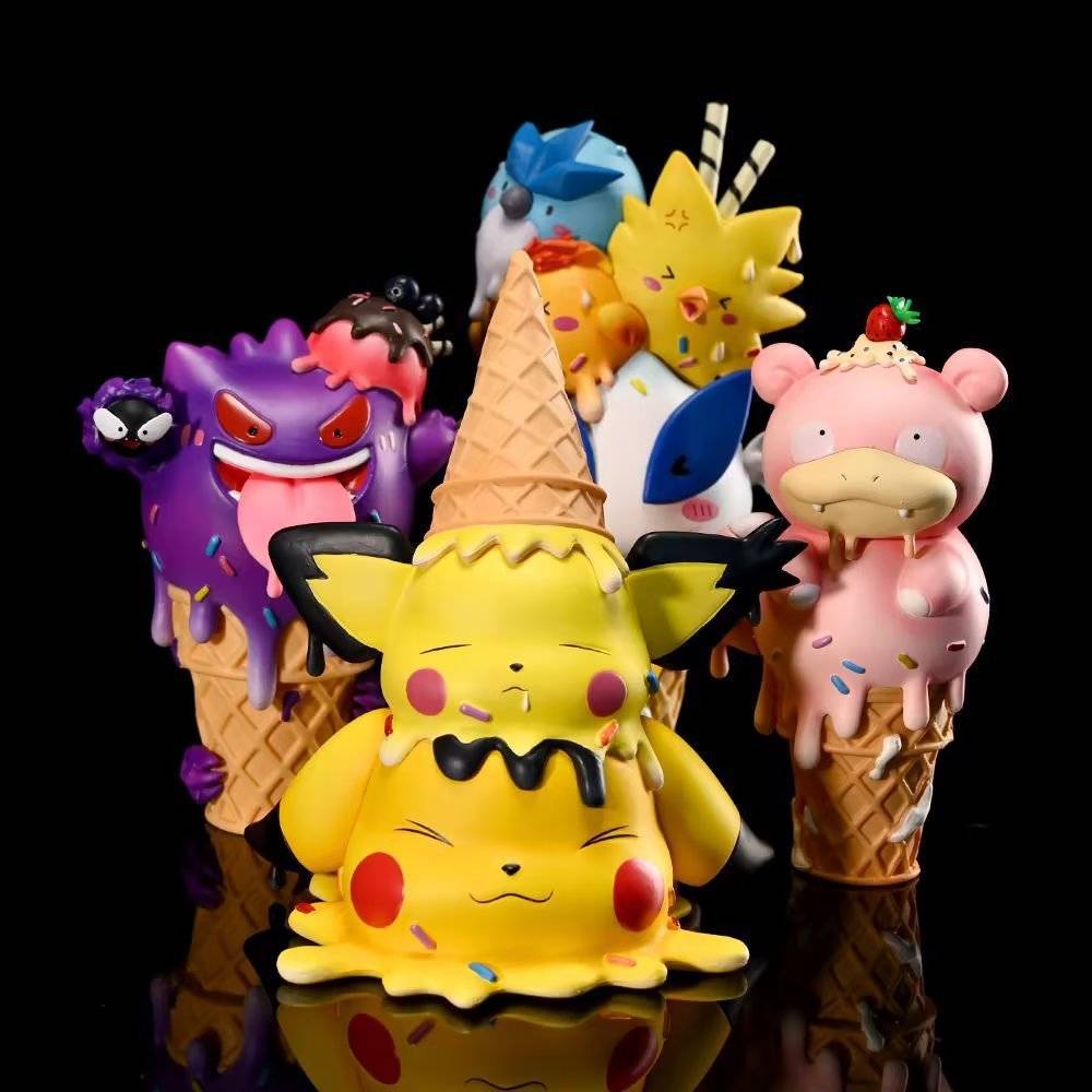 ฟิกเกอร์ Pokemon Ice Cream Cone Pikachu Slowpoke Gengar Lugia ของเล่น ...