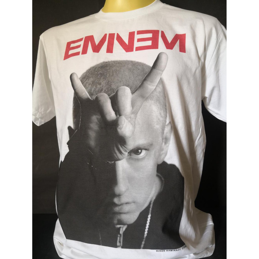 เสื้อวงนำเข้า EMINEM Devil Finger Horns Slim Shady 8Mile Rapper Hip Hop ...