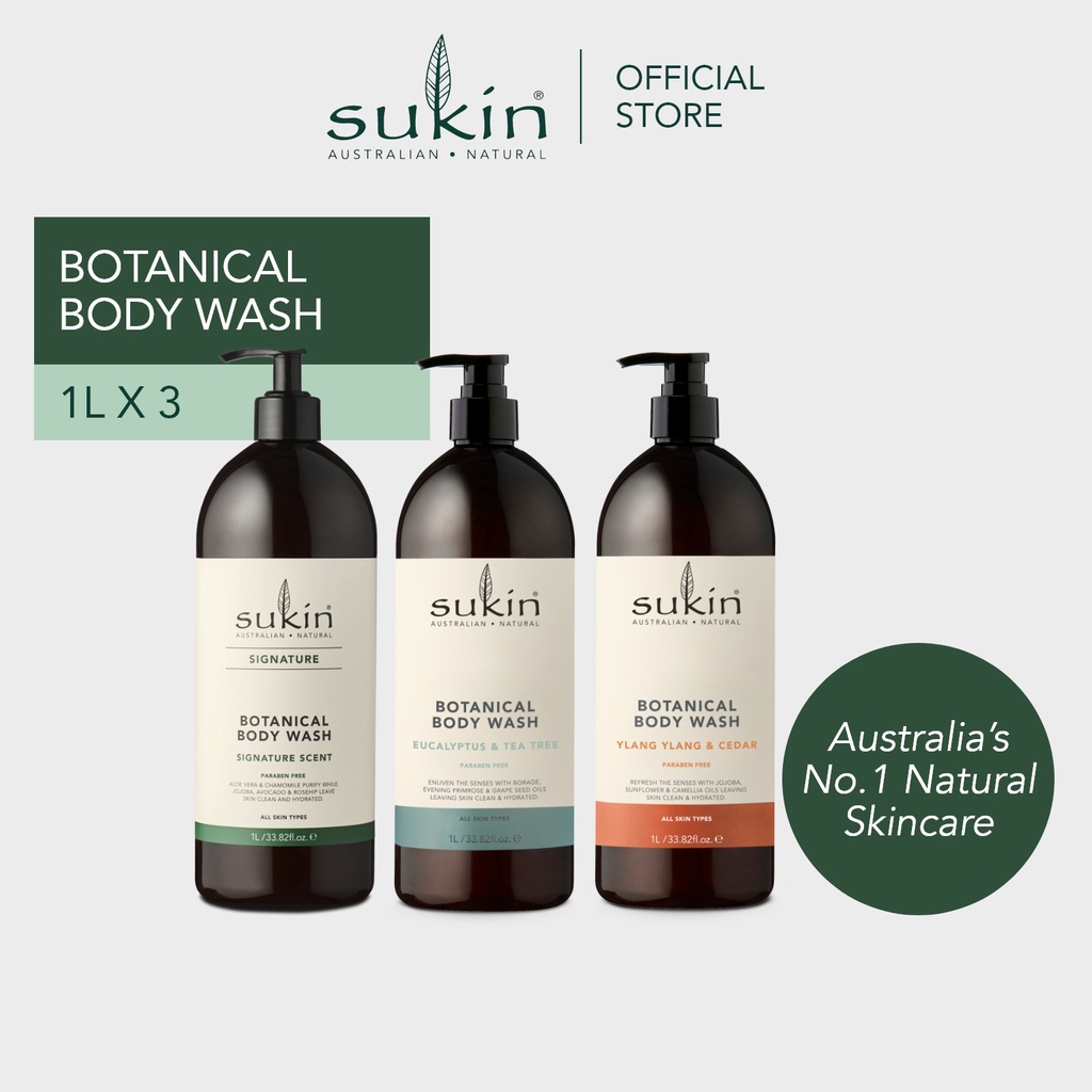 Sukin Botanical Body Wash 1L X 3 | Shopee Thailand