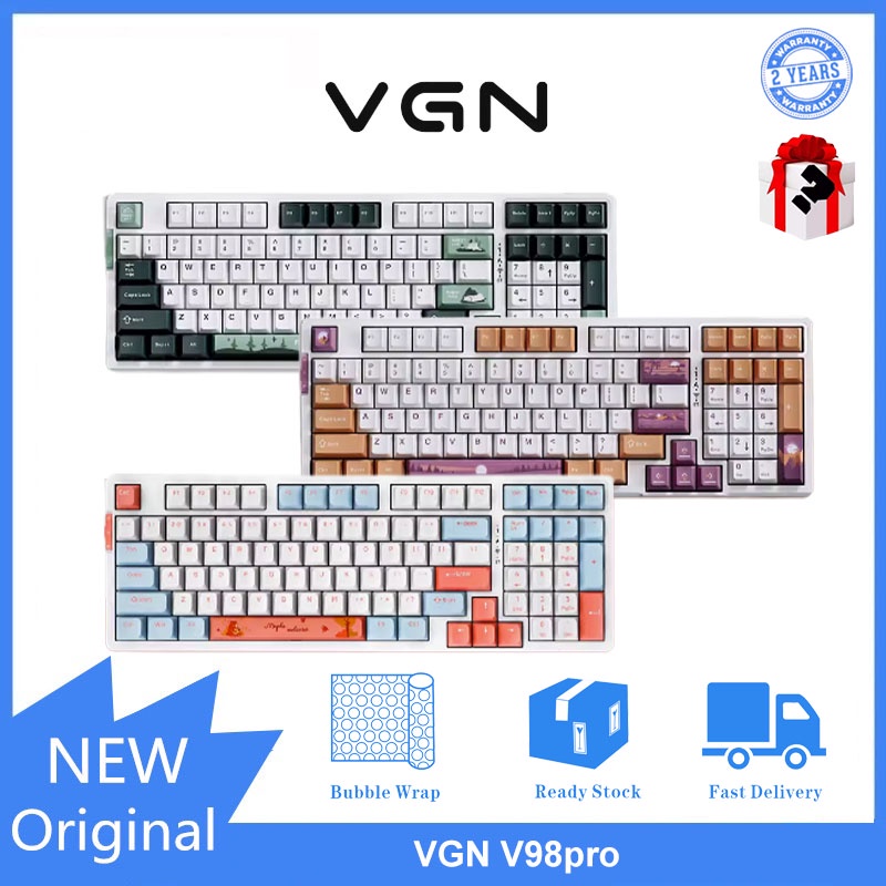 Vgn V98Pro คีย์บอร์ดบลูทูธไร้สาย สามโหมด | Shopee Thailand
