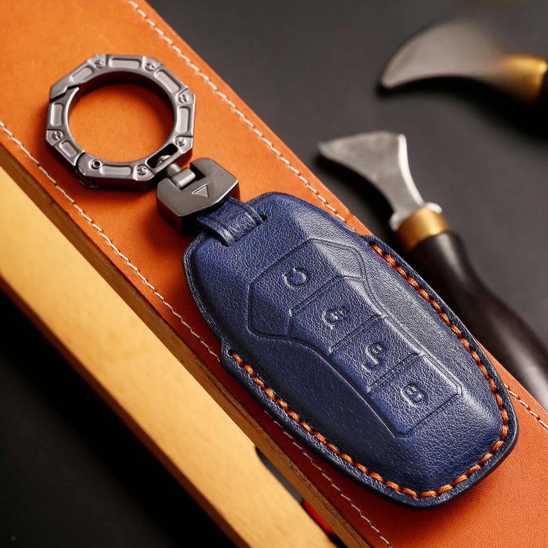 เคสกุญแจรีโมทรถยนต์ หนังวัวแท้ ลายโลมา BYD Han DM Song plus Don dmi Qin ...