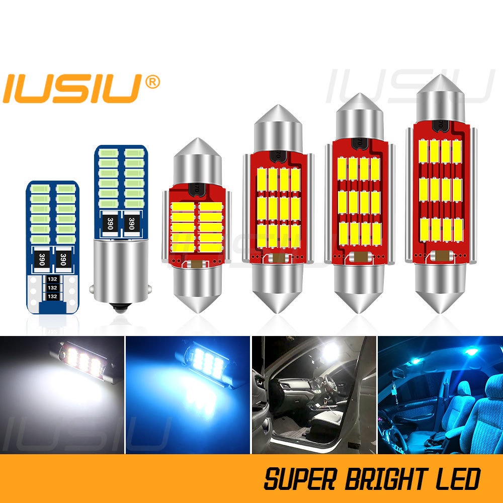 Iusiu 2PCS T10 BA9S Led Festoon 31 มม.W5W WY5W T4W ภายในรถอ่านโดมไฟ 36 มม.39 มม.41 มม.เพดาน ...