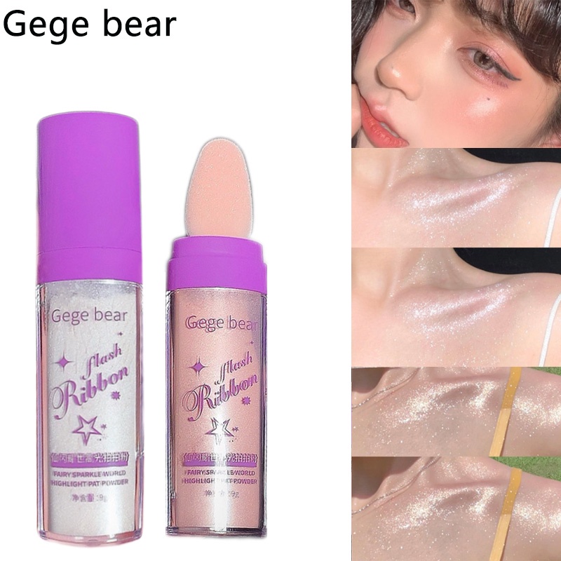 Gege Bear แป้งฝุ่น ไฮกลอส สามมิติ น้ําหนักเบา เพิ่มความกระจ่างใส | Shopee Thailand