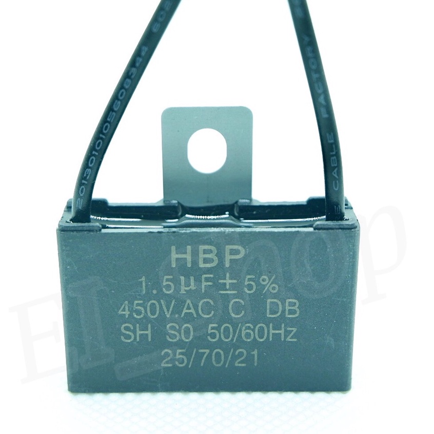 Capacitor CBB61 1.5 uf1.8uf 2uf 2.5uf 3uf 3.5 uf 4 uf 5 uf/ 450V รุ่นมีสายไฟ HBP คาปา ...