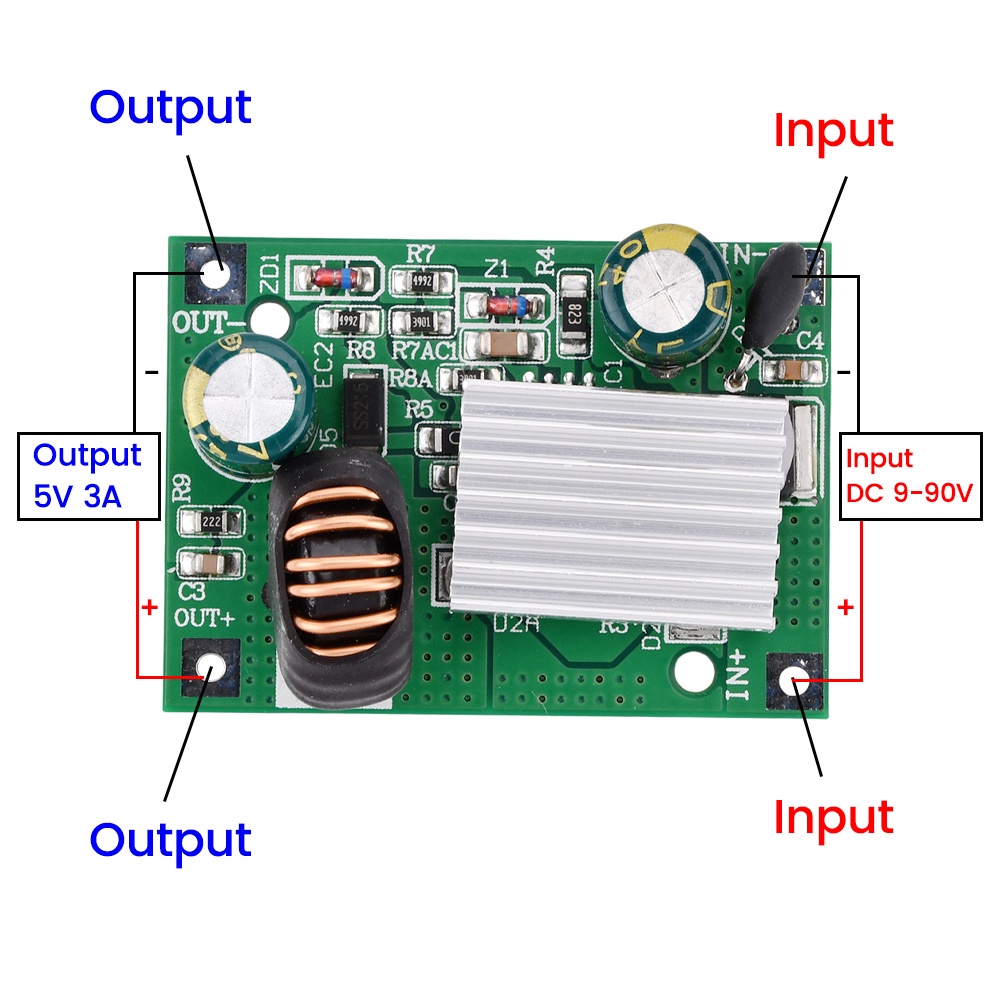 DC-DC 9V-90V 9V-120V 16V-120V เอาท์พุทโมดูลลดแรงดัน 5V 3A / 12V 3A ...