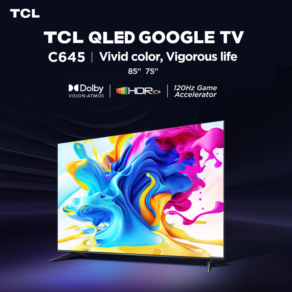 YU ใหม่ TCL ทีวี 85 นิ้ว QLED 4K Google TV รุ่น 85C645 ระบบปฏิบัติการ Google/Netflix & Youtube ...