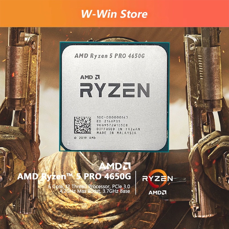 โปรเซสเซอร์ CPU AMD Ryzen 5 pro 4650 R5 pro 4650 3.7Hz 6-core 12 เกลียว ...