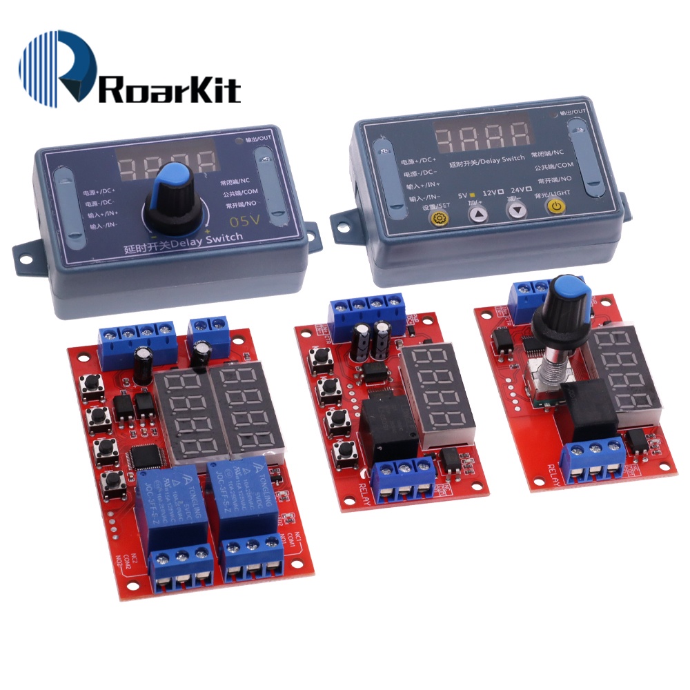 DC 5V 12V 24V 10A ปรับหน่วงเวลารีเลย์โมดูล 32 โหมด LED Digital Timming ...
