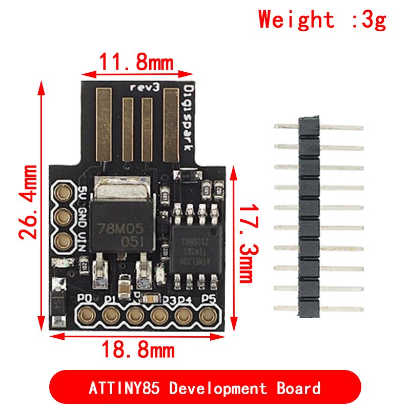 Digispark Kickstarter บอร์ดไมโคร ATTINY85 TINY85 สําหรับ Arduino IIC ...