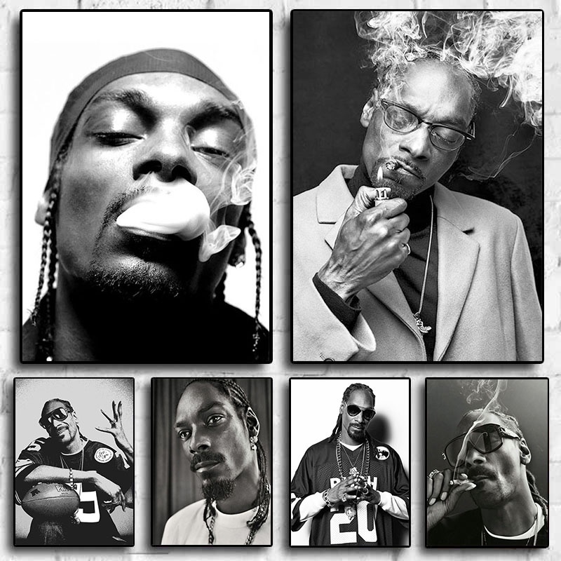 Gangster Rap เพลงนักร้องผ้าใบภาพวาด Snoop Dogg Hip Hop Rapper โปสเตอร์ ...