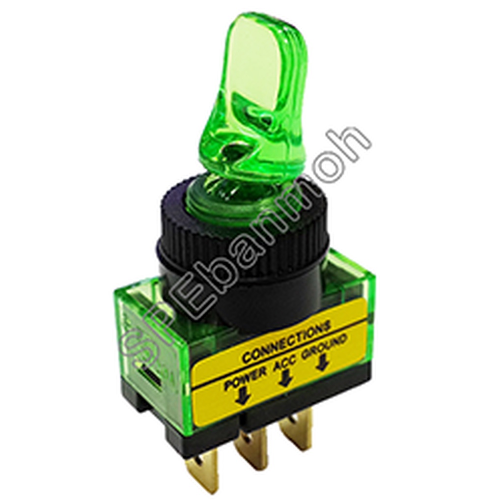 R13-110B-01-G สวิทช์โยก มีไฟ TAIWAN SCI (Toggle Switch) 12VDC 20A ...