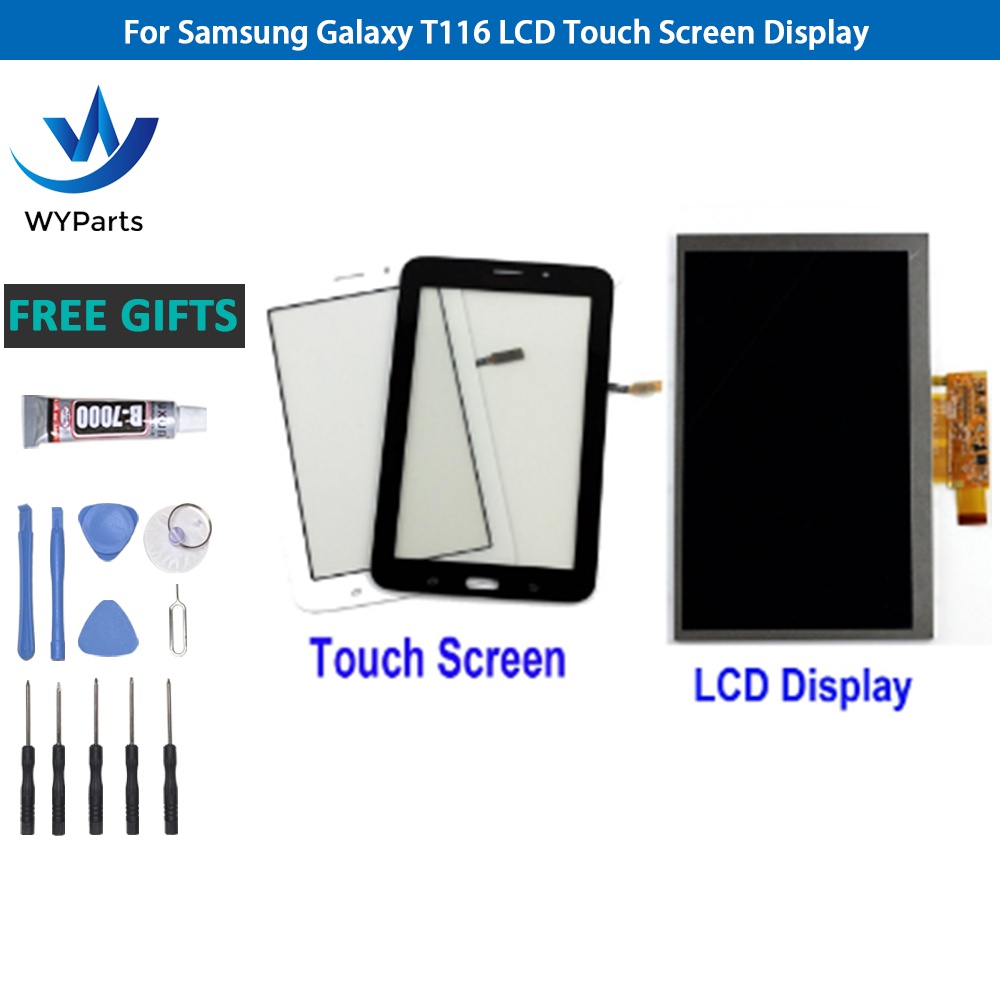 แผงหน้าจอสัมผัส LCD สําหรับ Samsung Galaxy Tab 3 Lite SM-T116 T116 3G ...