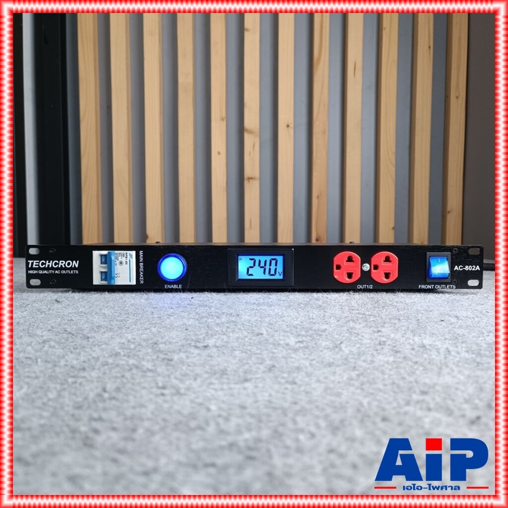 TECHCRON AC802A ปลั๊กไฟ 1U ปลั๊กคละสี AC802 จอสีน้ำเงิน AC-802 ปลั๊กไฟใส่แร็ค AC 802 A ปลั๊กไฟ ...