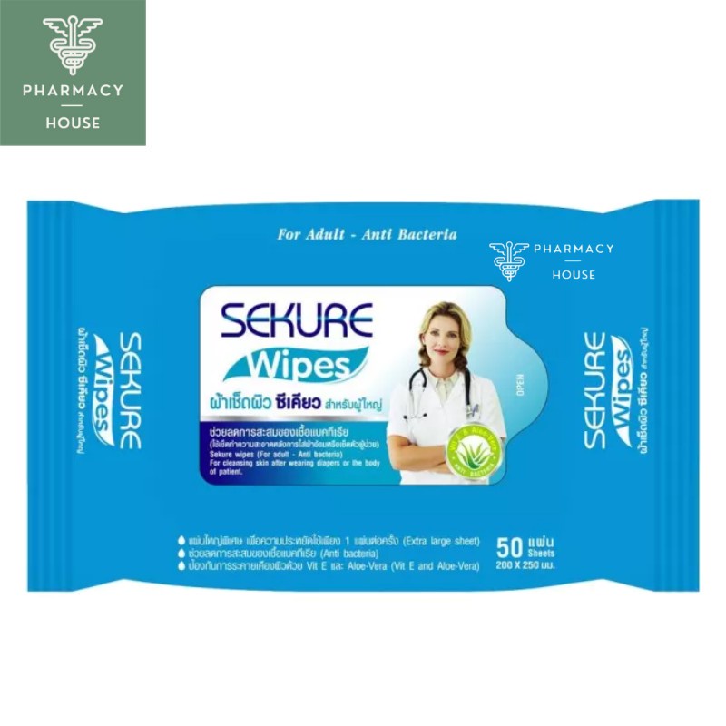 Sekure wipes 50 แผ่น ซีเคียว กระดาษเปียก | Shopee Thailand