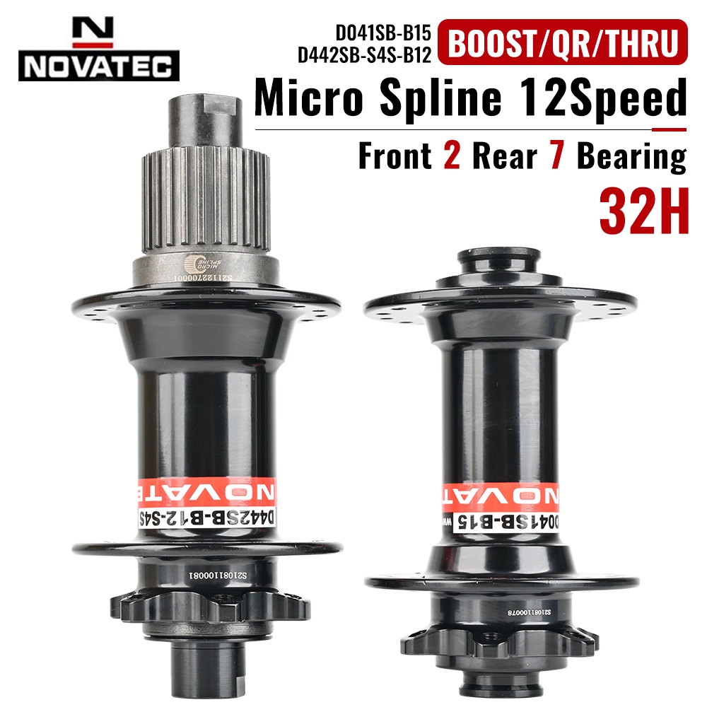 Novatec ตลับลูกปืนดุมล้อจักรยาน เหล็ก CRMO D041 D442SB 12S MS 12 ความ ...