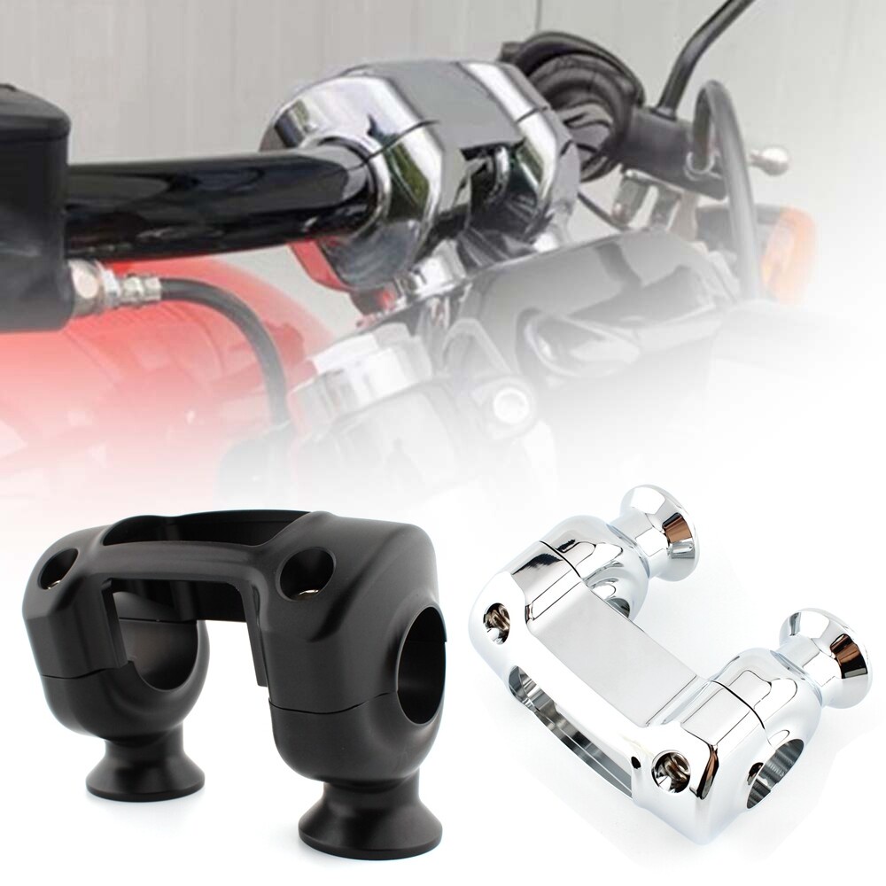รถจักรยานยนต์handlebar Risers Clamp 1-1/4" นิ้วCNCสําหรับHarley Softail ...