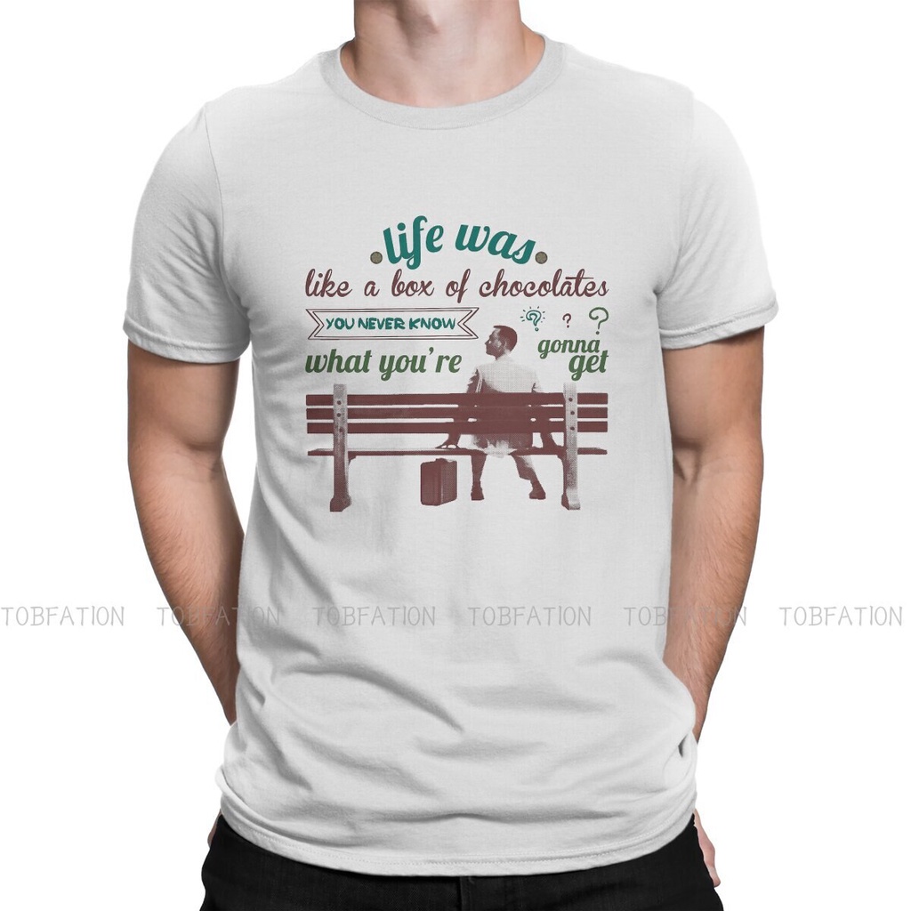 【2022New】ชีวิตเหมือนกล่องช็อกโกแลต Casual TShirt Forrest Gump Tom Hanks พิมพ์เสื้อลำลอง T เสื้อ ...